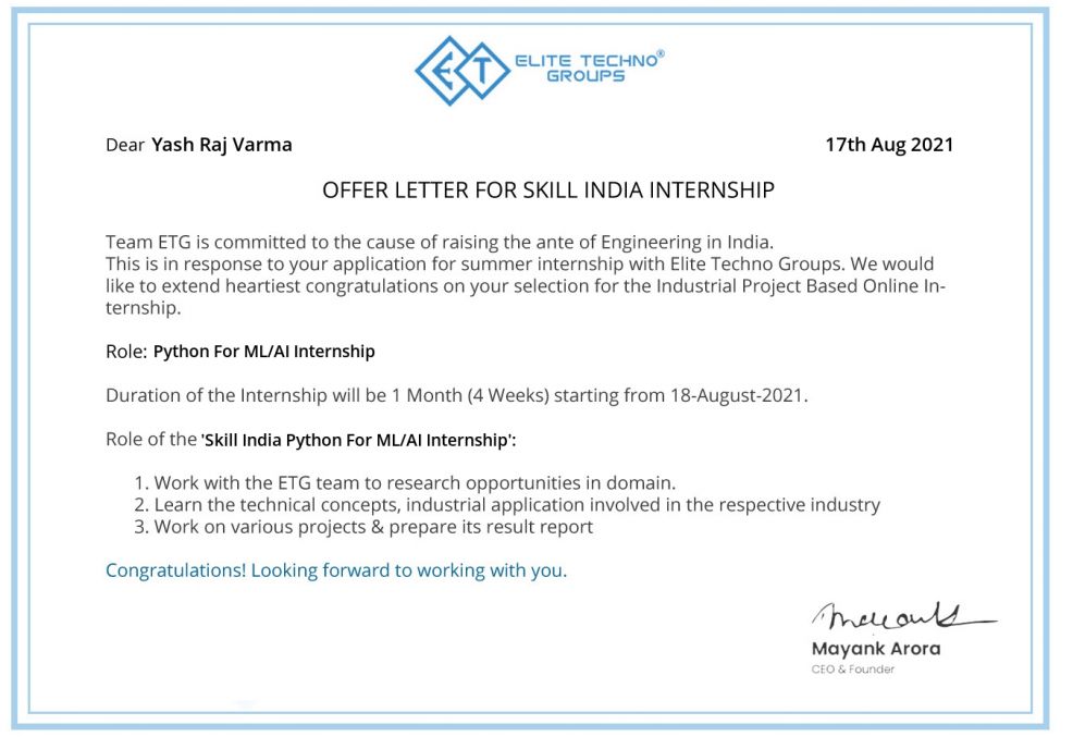Yash Raj Varma on LinkedIn: #etg #internship #python Yash Raj Varma on LinkedIn: #etg #internship #python