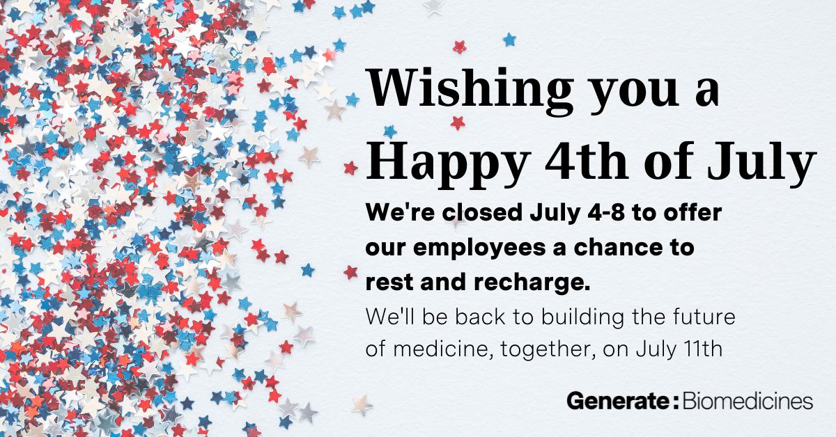 Generate:Biomedicines on LinkedIn: At Generate, we know it’s important ... Generate:Biomedicines on LinkedIn: At Generate, we know it’s important ...