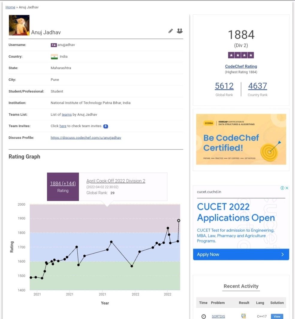 Anuj Jadhav on LinkedIn: #codechef #codechef #competitiveprogramming ... Anuj Jadhav on LinkedIn: #codechef #codechef #competitiveprogramming ...