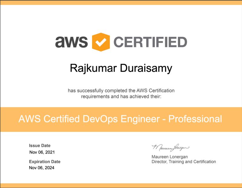 Raj Durai on LinkedIn: #aws #devops #cloudcertification #thankyou | 21 ... Raj Durai on LinkedIn: #aws #devops #cloudcertification #thankyou | 21 ...