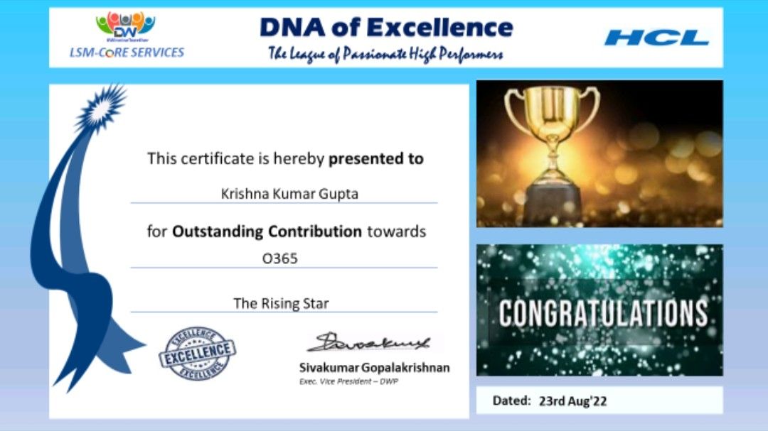 Krishna Kumar Gupta on LinkedIn: #hcl | 12 comments Krishna Kumar Gupta on LinkedIn: #hcl | 12 comments