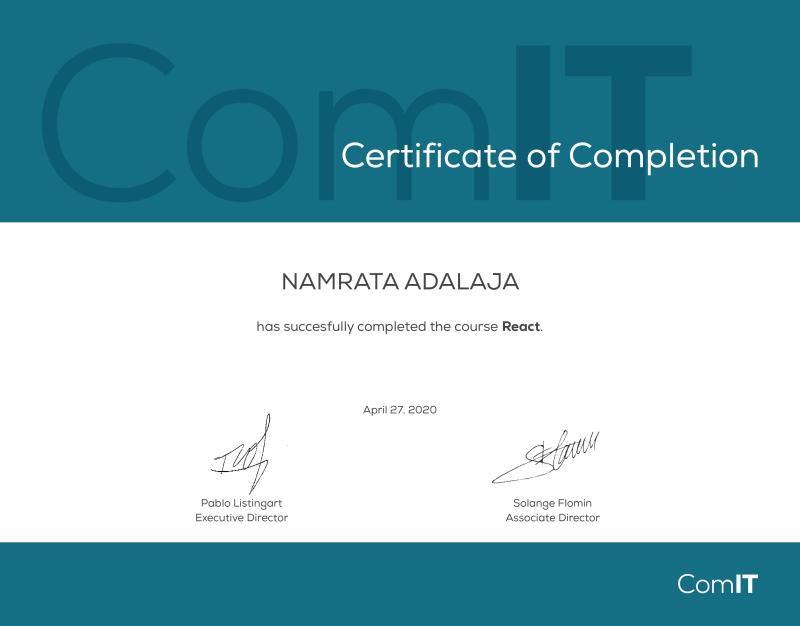 Namrata Adalja on LinkedIn: #reactjs #training | 10 comments Namrata Adalja on LinkedIn: #reactjs #training | 10 comments