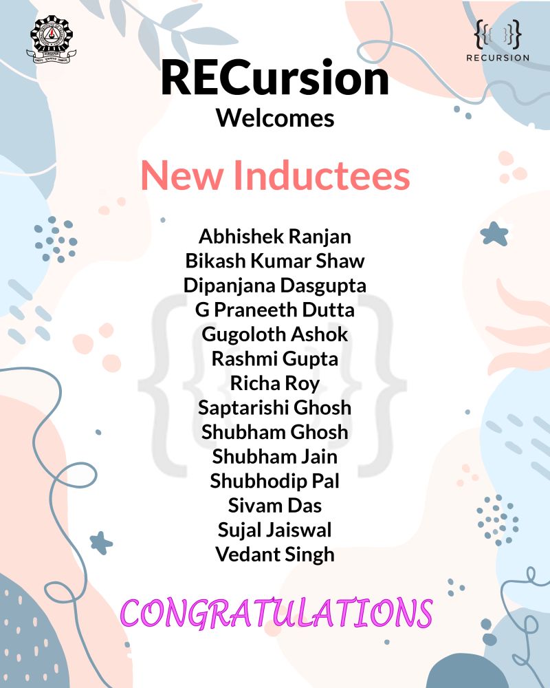 RECursion - NIT Durgapur Programming Community on LinkedIn: #community ... RECursion - NIT Durgapur Programming Community on LinkedIn: #community ...