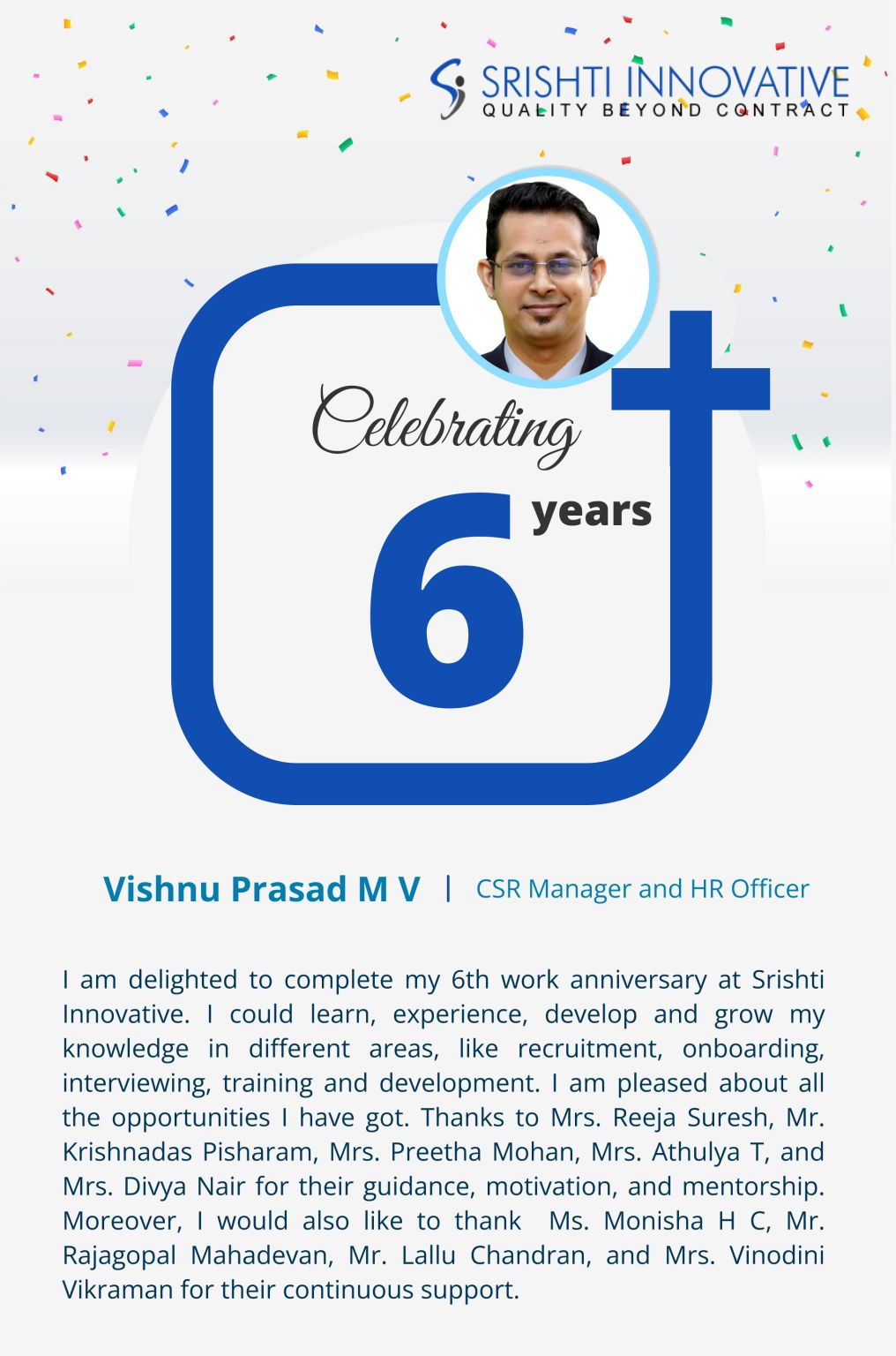 Vishnu Prasad M V posted on LinkedIn Vishnu Prasad M V posted on LinkedIn