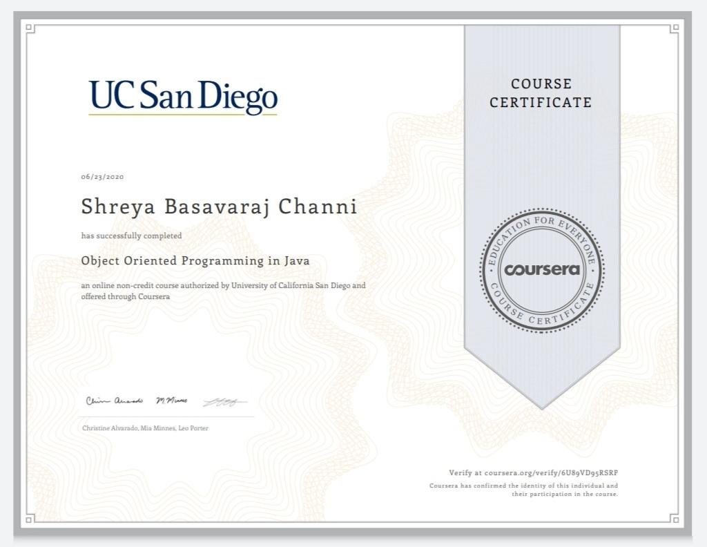 Object Oriented Programming in Java. | Shreya Basavaraj Channi Object Oriented Programming in Java. | Shreya Basavaraj Channi