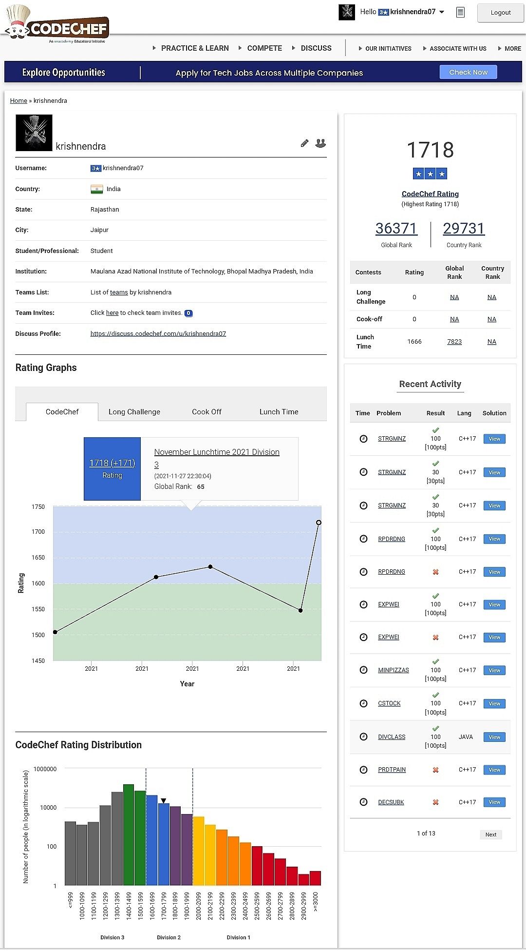 Krishnendra Sharma on LinkedIn: #codechef #leetcode #geeksforgeeks # ... Krishnendra Sharma on LinkedIn: #codechef #leetcode #geeksforgeeks # ...
