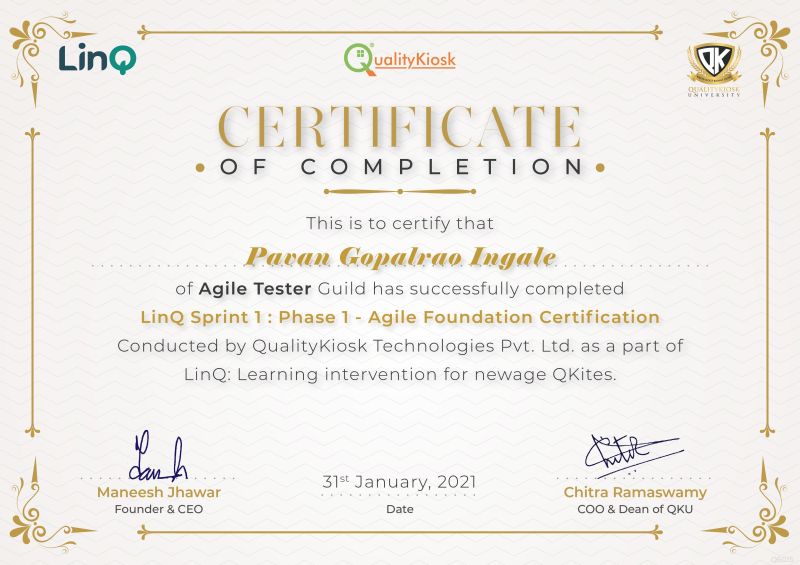 Pavan Ingale on LinkedIn: Thanks, QualityKiosk Technologies Pvt. Ltd ... Pavan Ingale on LinkedIn: Thanks, QualityKiosk Technologies Pvt. Ltd ...