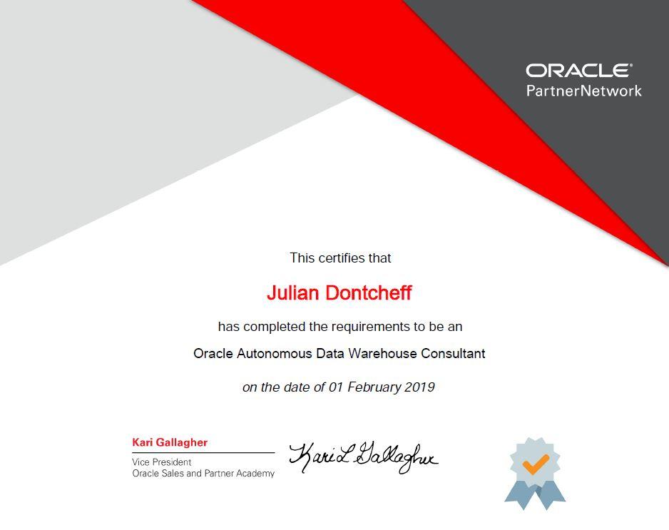 Julian Dontcheff on LinkedIn: New: Oracle Autonomous Consultant | 26 ... Julian Dontcheff on LinkedIn: New: Oracle Autonomous Consultant | 26 ...