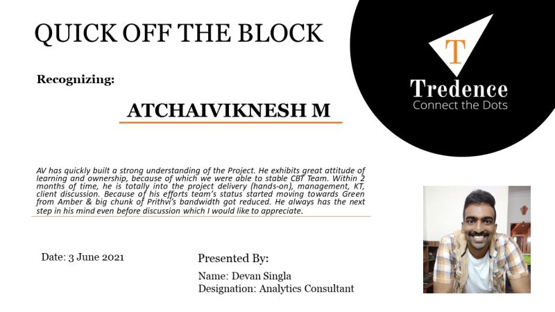 Atchaiviknesh Mohanasundaram on LinkedIn: #tredence Atchaiviknesh Mohanasundaram on LinkedIn: #tredence