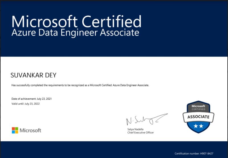 Suvankar Dey on LinkedIn: #data #engineer #azure #microsoft Suvankar Dey on LinkedIn: #data #engineer #azure #microsoft