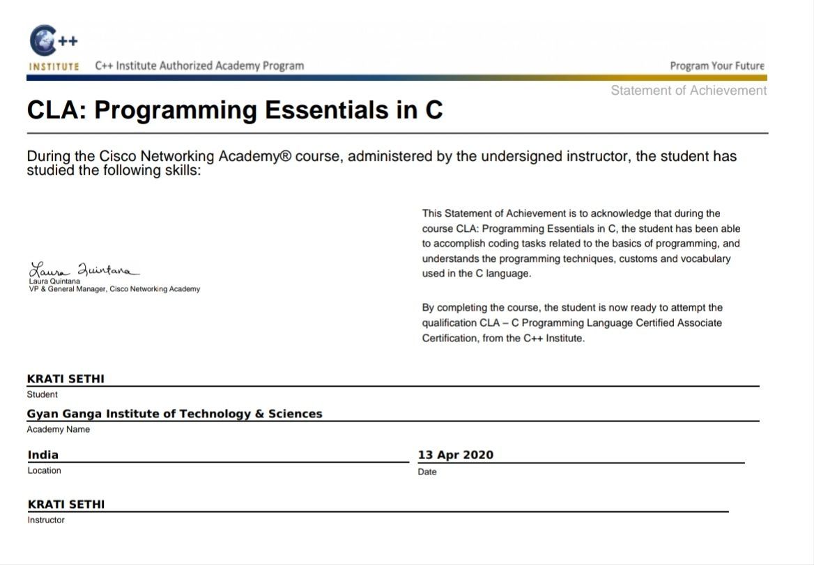Krati Sethi on LinkedIn: #programming #cisco #language Krati Sethi on LinkedIn: #programming #cisco #language