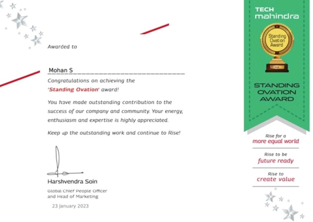 Mohan S on LinkedIn: #techmahindra Mohan S on LinkedIn: #techmahindra