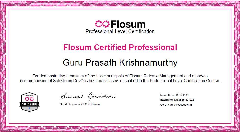 Guru Prasath Krishnamurthy on LinkedIn: Flosum Certified Professional ... Guru Prasath Krishnamurthy on LinkedIn: Flosum Certified Professional ...