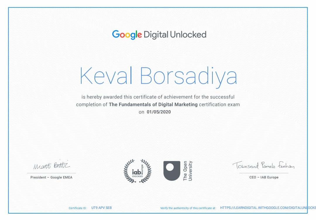 Keval Borsadiya on LinkedIn: #digitalmarketing #googlecertified # ... Keval Borsadiya on LinkedIn: #digitalmarketing #googlecertified # ...