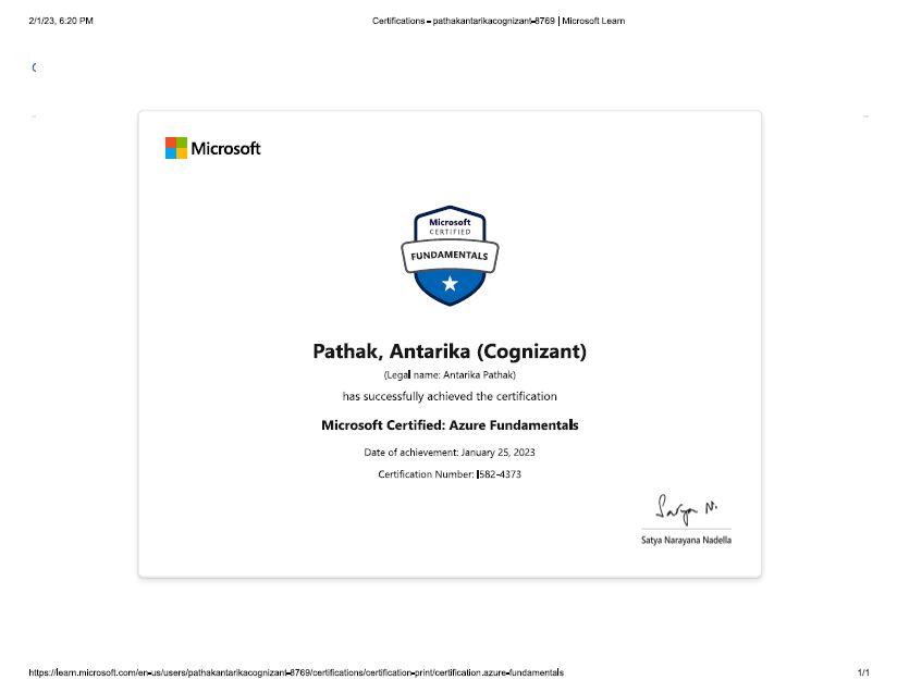 Antarika Pathak on LinkedIn: #microsoft #azure Antarika Pathak on LinkedIn: #microsoft #azure