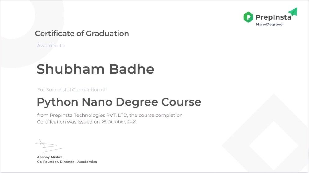 Shubham Badhe on LinkedIn: #python Shubham Badhe on LinkedIn: #python