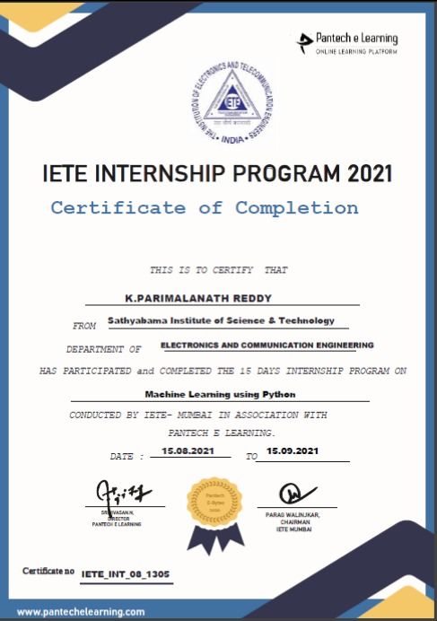#internship #python #machinelearning #internship | Parimal Kodumuru #internship #python #machinelearning #internship | Parimal Kodumuru