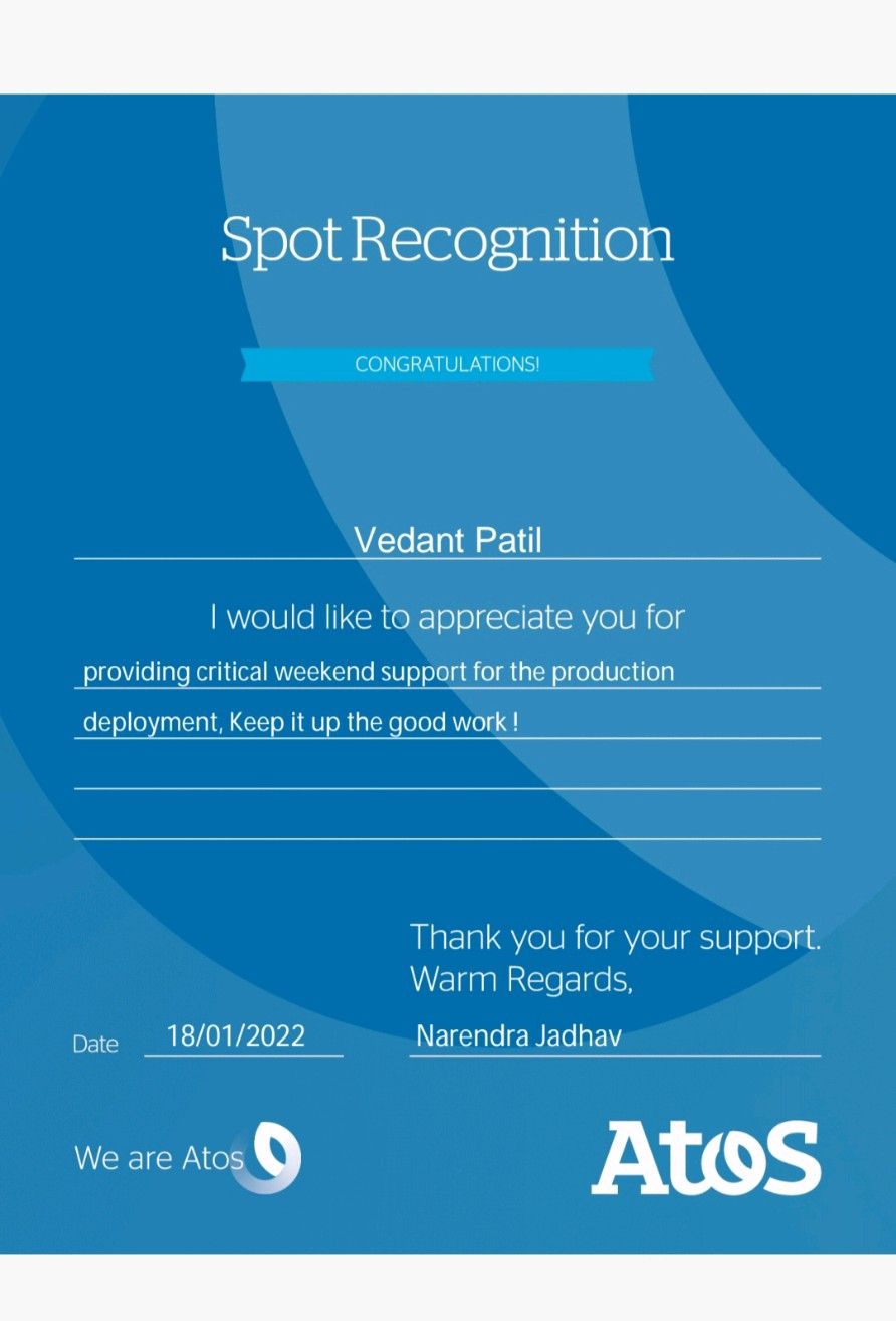 #thanks #atos | Vedant Patil | 10 comments #thanks #atos | Vedant Patil | 10 comments