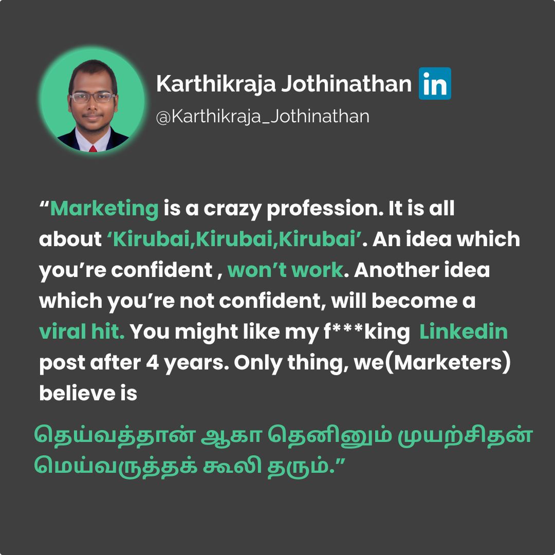 Karthikraja Jothinathan posted on LinkedIn Karthikraja Jothinathan posted on LinkedIn