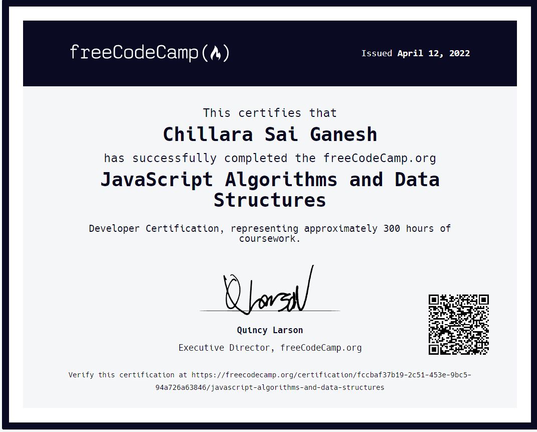 Sai Ganesh Chillara on LinkedIn: #javascript #algorithms #datastructures Sai Ganesh Chillara on LinkedIn: #javascript #algorithms #datastructures