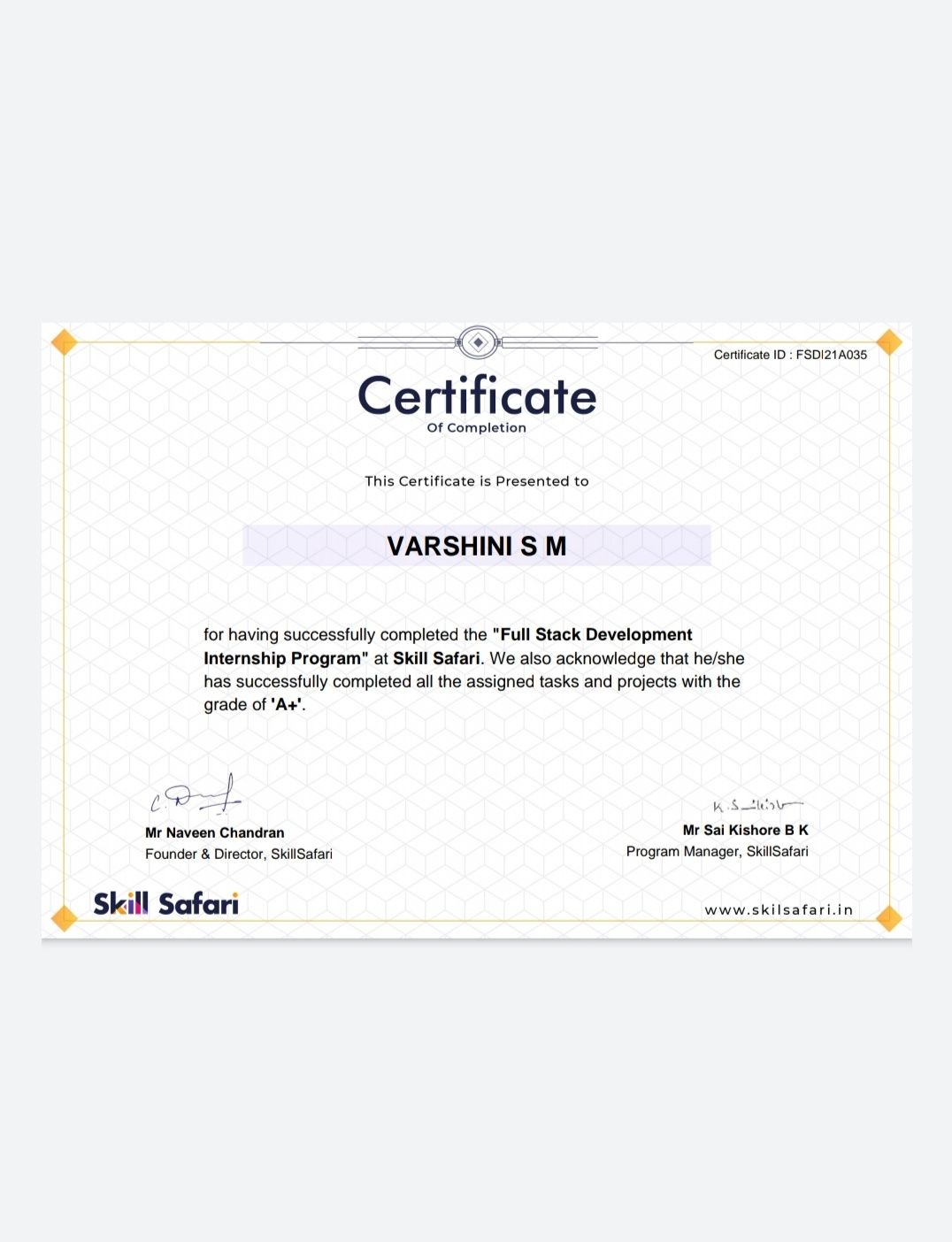 VARSHINI S M on LinkedIn: #internship VARSHINI S M on LinkedIn: #internship