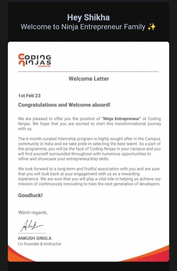 Shikha Pandey on LinkedIn: #codingninjas #coding #internship #share # ... Shikha Pandey on LinkedIn: #codingninjas #coding #internship #share # ...