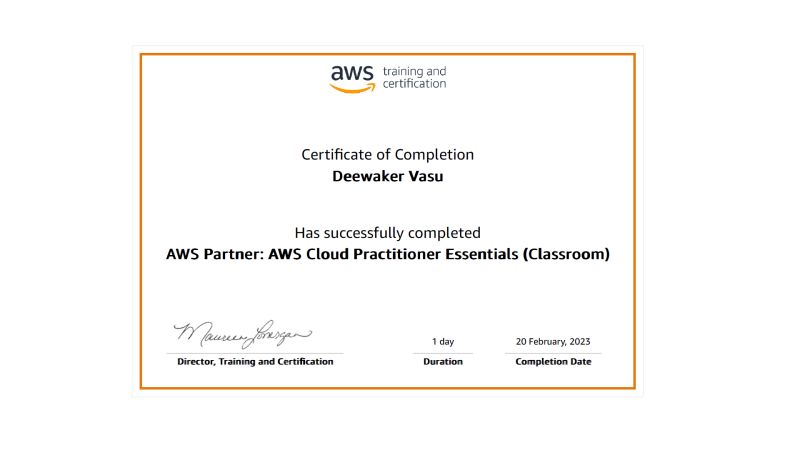Deewaker Naidu Ganapati Vasu on LinkedIn: First step towards AWS... Deewaker Naidu Ganapati Vasu on LinkedIn: First step towards AWS...