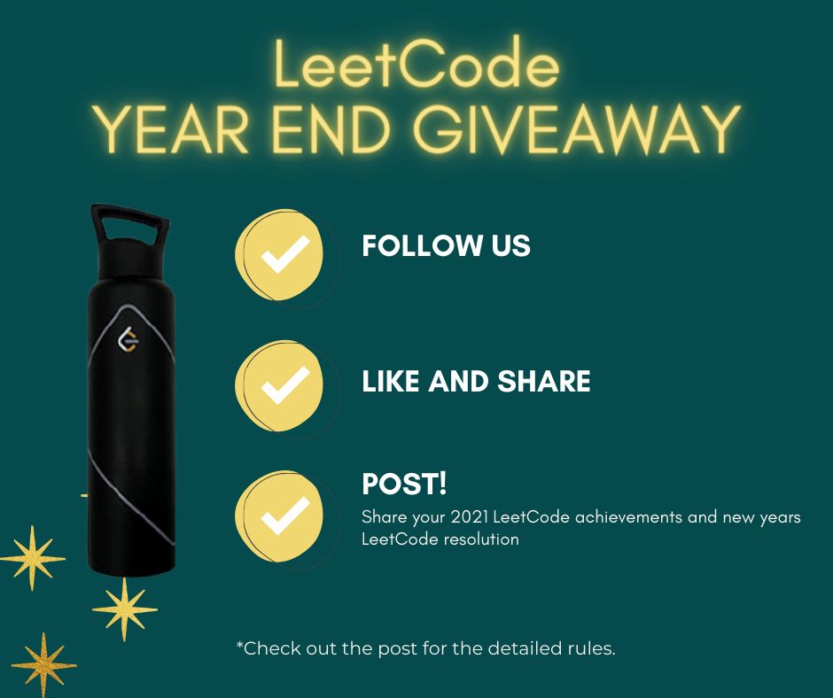 LeetCode on LinkedIn: #leetcode #giveaway LeetCode on LinkedIn: #leetcode #giveaway