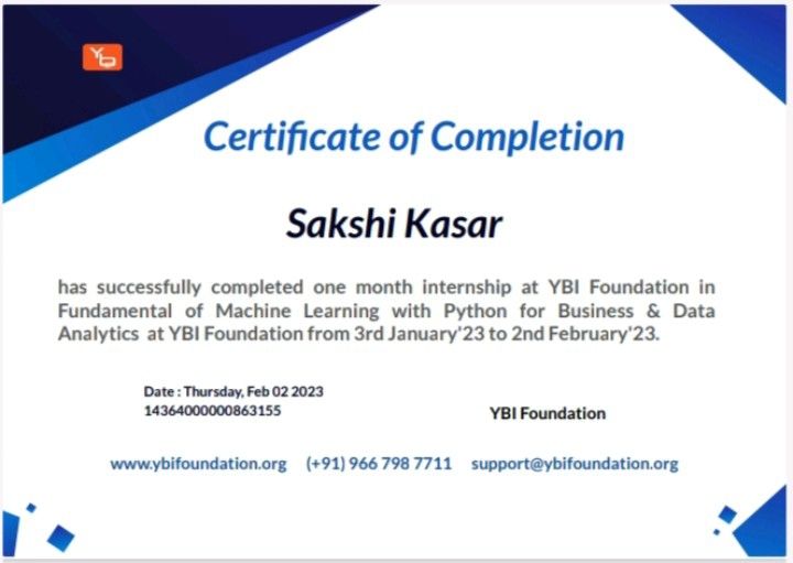 sakshi kasar on LinkedIn: #internship #ybifoundation #datascience sakshi kasar on LinkedIn: #internship #ybifoundation #datascience