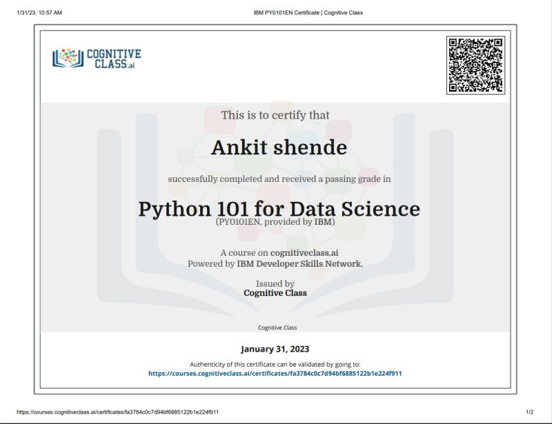 #ibmdatascience #ibmindia #pythonprogramming | Ankit Shende #ibmdatascience #ibmindia #pythonprogramming | Ankit Shende