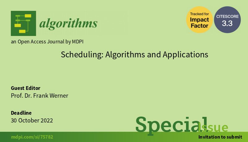 Algorithms MDPI on LinkedIn: #mdpialgorithms #specialissue #scheduling ... Algorithms MDPI on LinkedIn: #mdpialgorithms #specialissue #scheduling ...