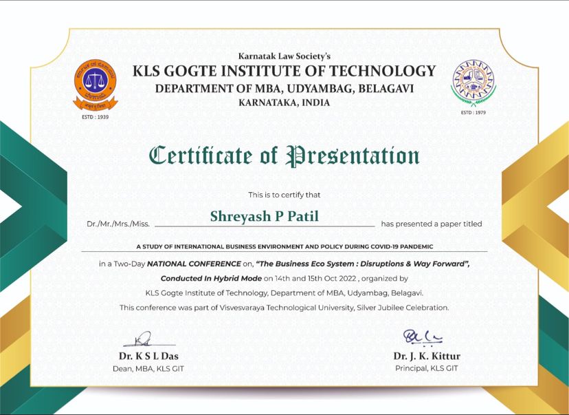Shreyash Patil on LinkedIn: #nationalconference #internationalbusiness ... Shreyash Patil on LinkedIn: #nationalconference #internationalbusiness ...