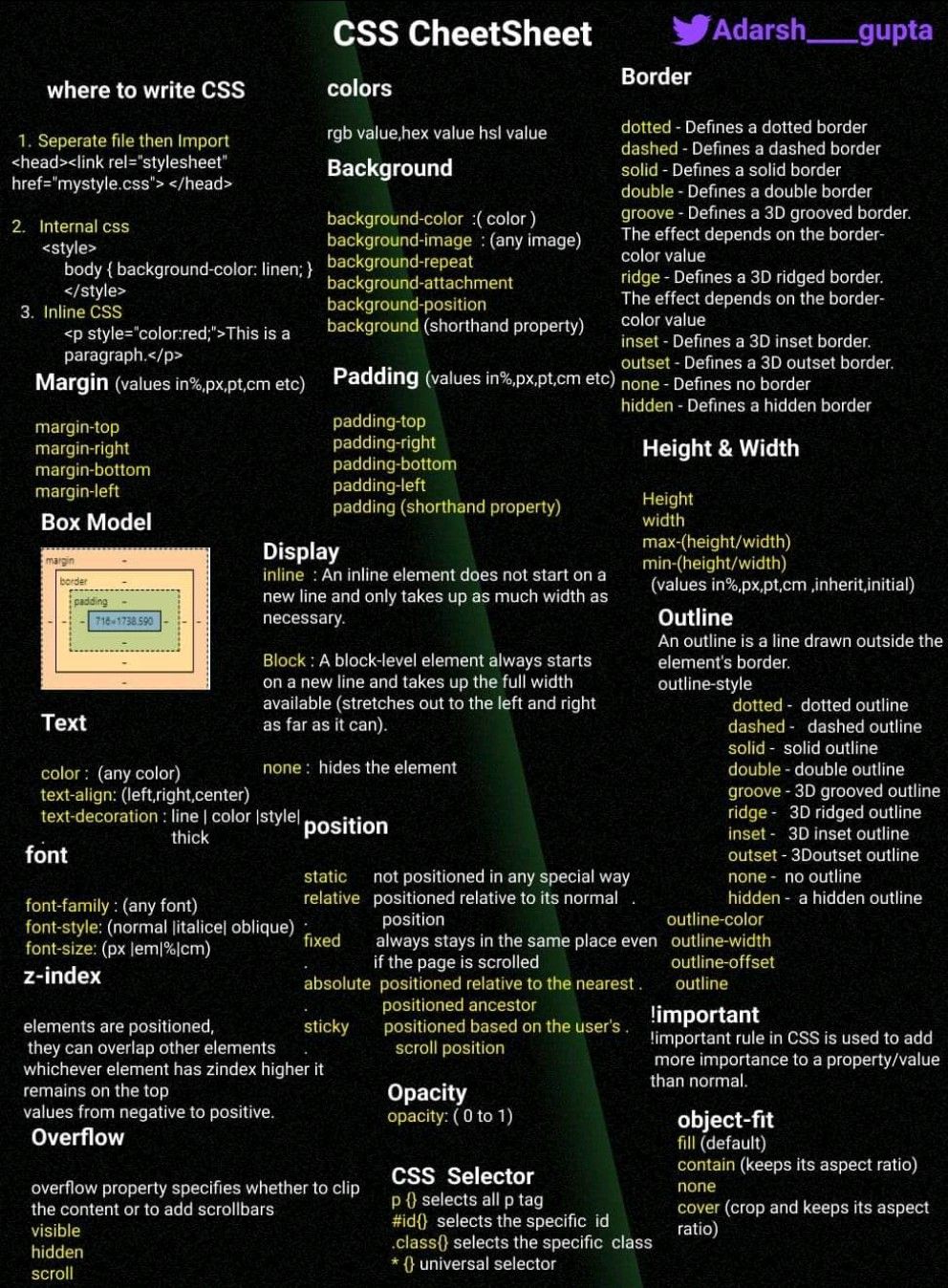 Hassan Rind LinkedInāde: CSS CheatSheet Hassan Rind LinkedInāde: CSS CheatSheet