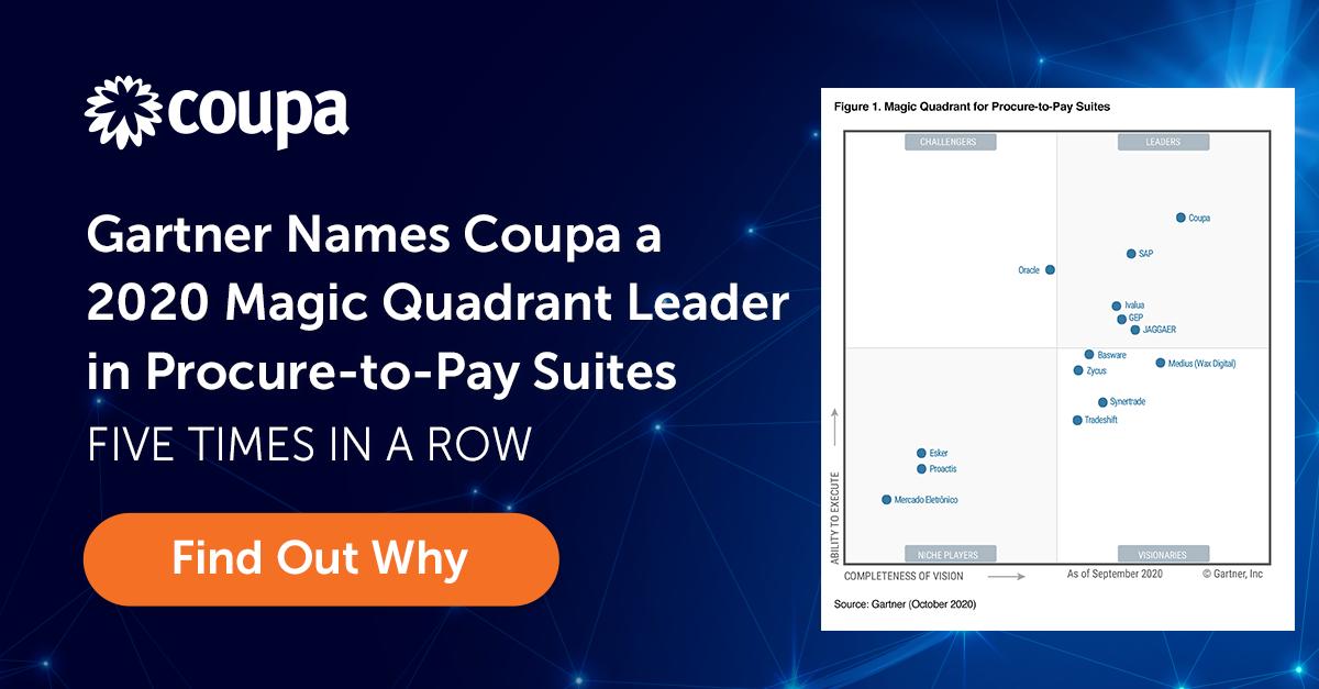 Coupa Software on LinkedIn: Coupa named a Magic Quadrant Leader for the ... Coupa Software on LinkedIn: Coupa named a Magic Quadrant Leader for the ...