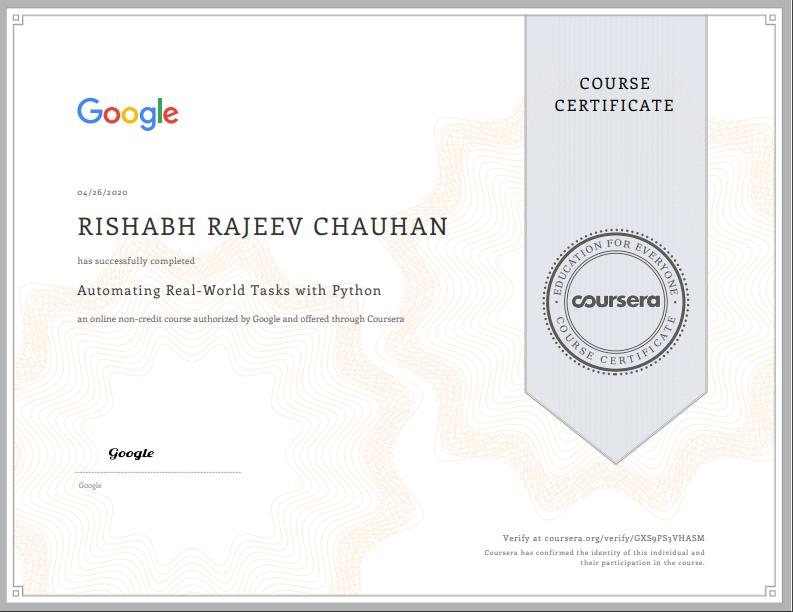 #googlecertification #coursera #python #automation | RISHABH CHAUHAN #googlecertification #coursera #python #automation | RISHABH CHAUHAN