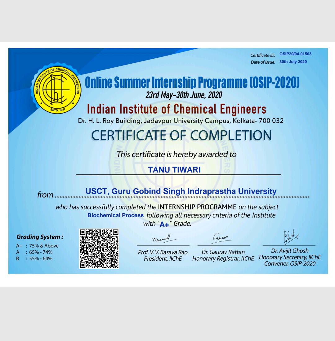 Tanu Tiwari on LinkedIn: Finally, received the certificate for Summer ... Tanu Tiwari on LinkedIn: Finally, received the certificate for Summer ...