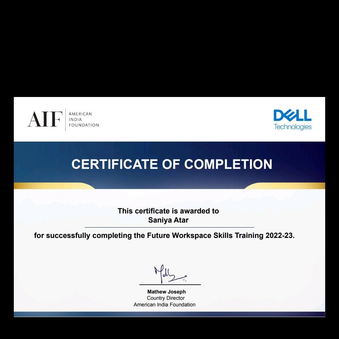 Saniya Atar on LinkedIn: successfully completed Future Workshop skills ... Saniya Atar on LinkedIn: successfully completed Future Workshop skills ...