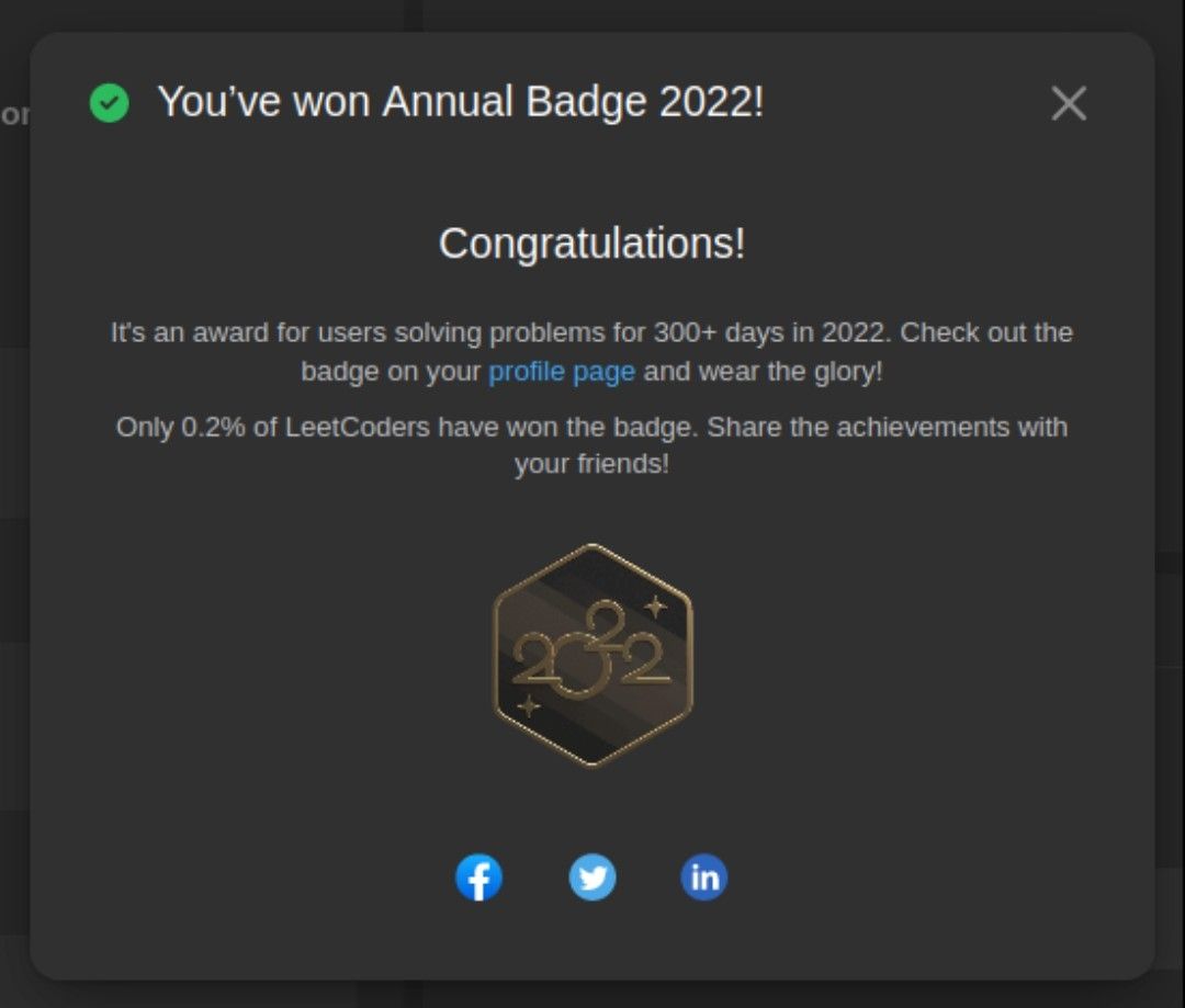 Jiganesh Patil on LinkedIn: Ending the year with Annual Leetcode Badge ... Jiganesh Patil on LinkedIn: Ending the year with Annual Leetcode Badge ...