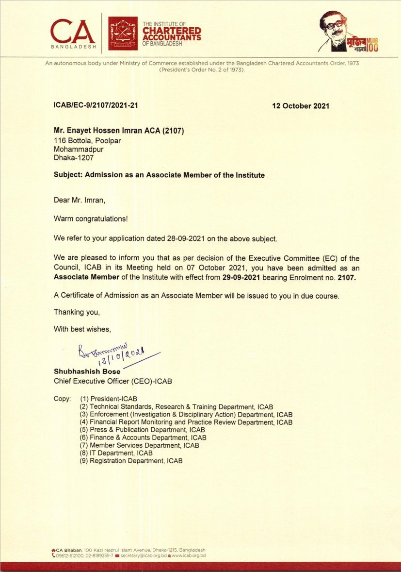 Enayet Hossen Imran, ACA on LinkedIn: ALHAMDULILLAH! It is official now ... Enayet Hossen Imran, ACA on LinkedIn: ALHAMDULILLAH! It is official now ...