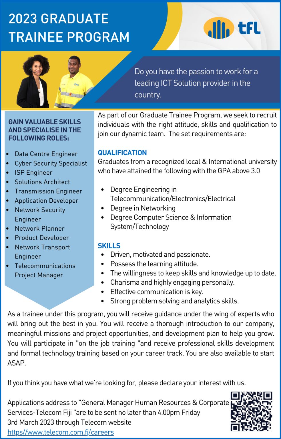 Telecom Fiji on LinkedIn: Be a part of Fiji's leading ICT Company today ... Telecom Fiji on LinkedIn: Be a part of Fiji's leading ICT Company today ...