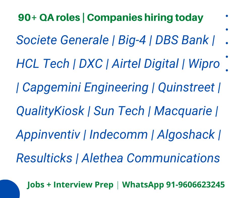 Software Testing Studio on LinkedIn: #jobs #qa #whatsapp #gethired # ... Software Testing Studio on LinkedIn: #jobs #qa #whatsapp #gethired # ...