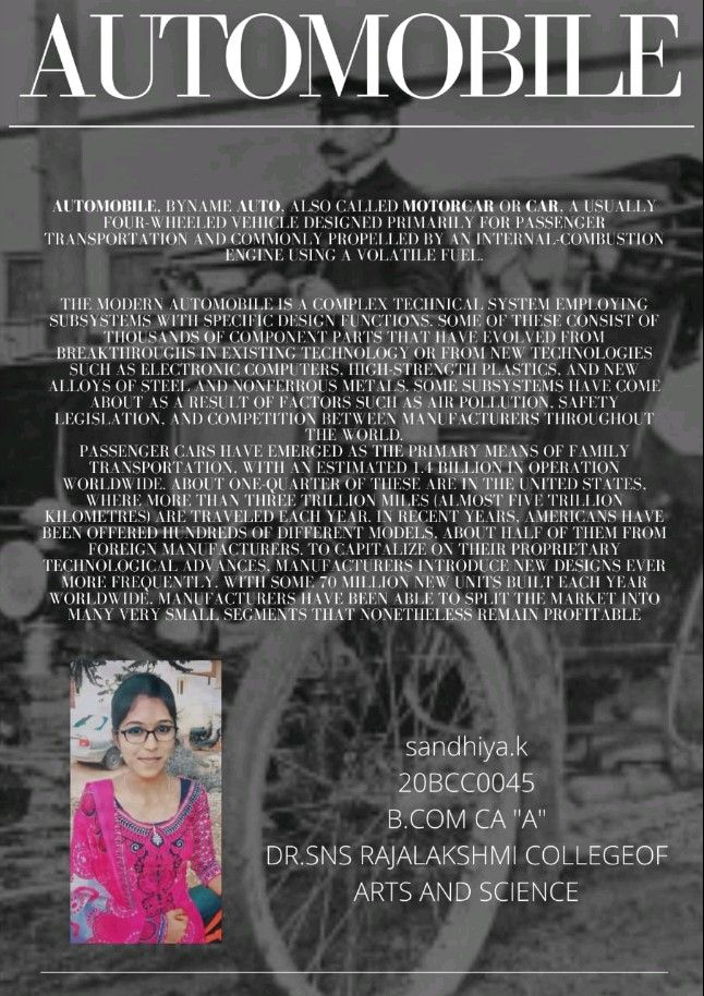 sandhiya K. on LinkedIn: AUTOMOBILE sandhiya K. on LinkedIn: AUTOMOBILE