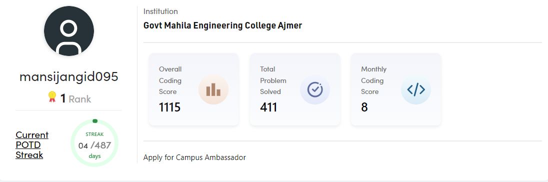 Mansi Jangid on LinkedIn: #geeksforgeeks #coding #dsa #empowerananya ... Mansi Jangid on LinkedIn: #geeksforgeeks #coding #dsa #empowerananya ...