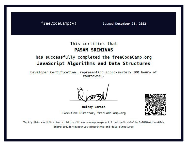 PASAM SRINIVAS on LinkedIn: #javascript #algorithms #datastructures PASAM SRINIVAS on LinkedIn: #javascript #algorithms #datastructures
