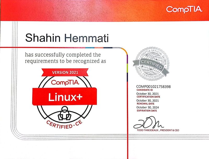 Shahin Hemmati on LinkedIn: #comptia #linux #certification | 52 comments Shahin Hemmati on LinkedIn: #comptia #linux #certification | 52 comments