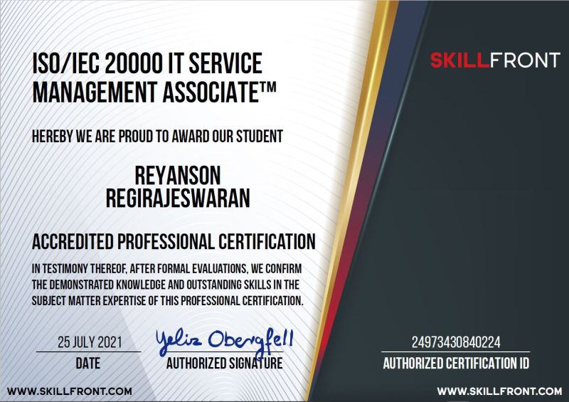 Reyanson Sosai on LinkedIn: SkillFront-ISO-IEC-20000-IT-Service ... Reyanson Sosai on LinkedIn: SkillFront-ISO-IEC-20000-IT-Service ...