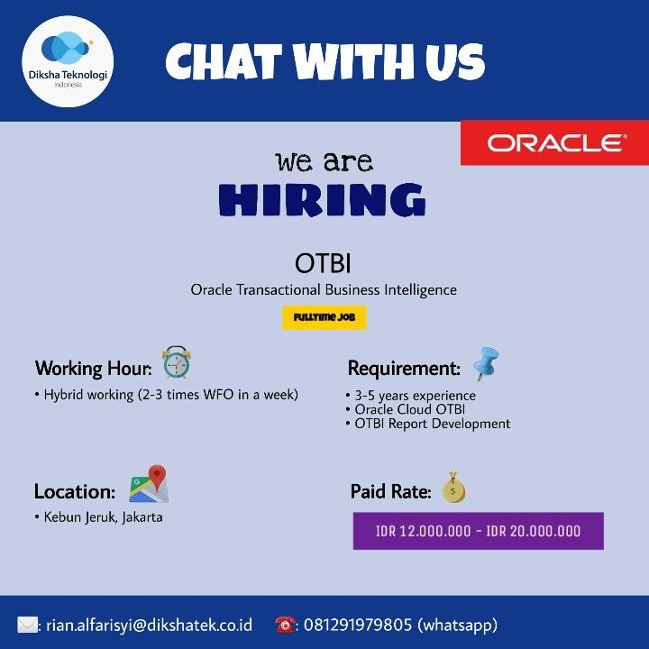 Alfarisyi Rian on LinkedIn: #hiring #work #jobvacancy #oracle #otbi # ... Alfarisyi Rian on LinkedIn: #hiring #work #jobvacancy #oracle #otbi # ...