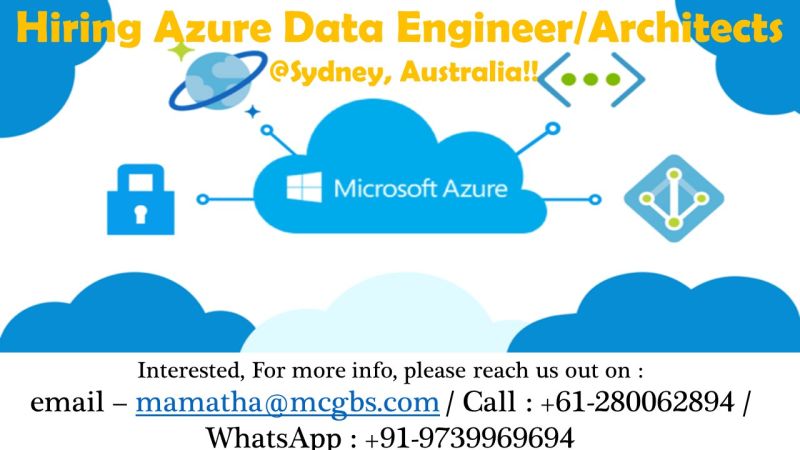 Mamatha B C on LinkedIn: #mcgbs #hiring #azure #sydney #australia # ... Mamatha B C on LinkedIn: #mcgbs #hiring #azure #sydney #australia # ...