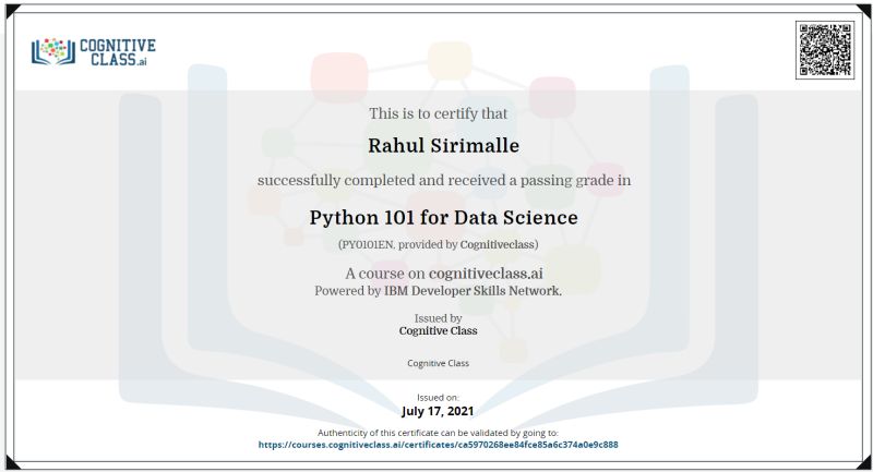 Rahul Sirimalle on LinkedIn: I have recently completed the course ... Rahul Sirimalle on LinkedIn: I have recently completed the course ...