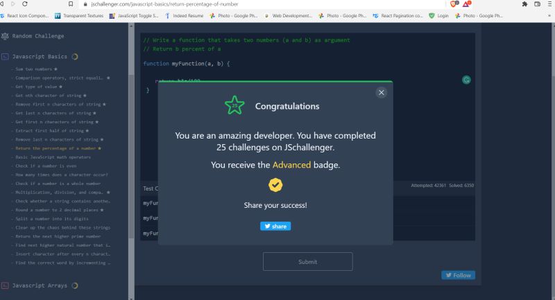 Askar Ali Tajudeen on LinkedIn: Taken a js test on jschallenge Askar Ali Tajudeen on LinkedIn: Taken a js test on jschallenge